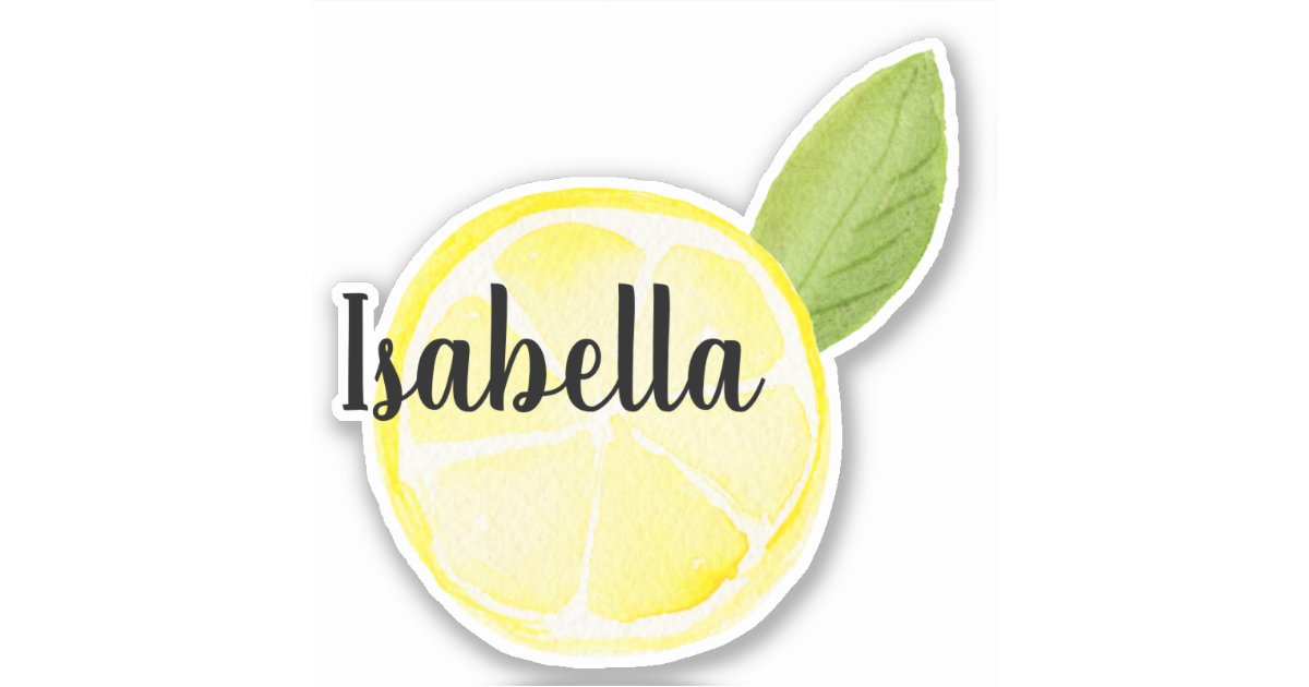 Lemon Slice and Name Vinyl Cut Fruit Sticker | Zazzle