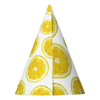 Lemon slice funny yellow fruit modern design party hat | Zazzle