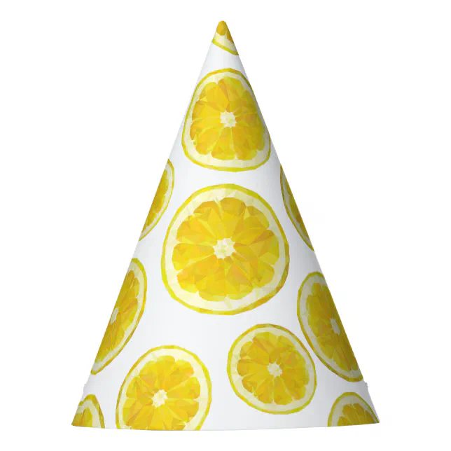 Lemon slice funny yellow fruit modern design party hat | Zazzle