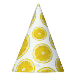 Lemon slice funny yellow fruit modern design party hat | Zazzle