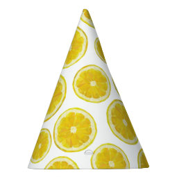 Lemon slice funny yellow fruit modern design party hat | Zazzle