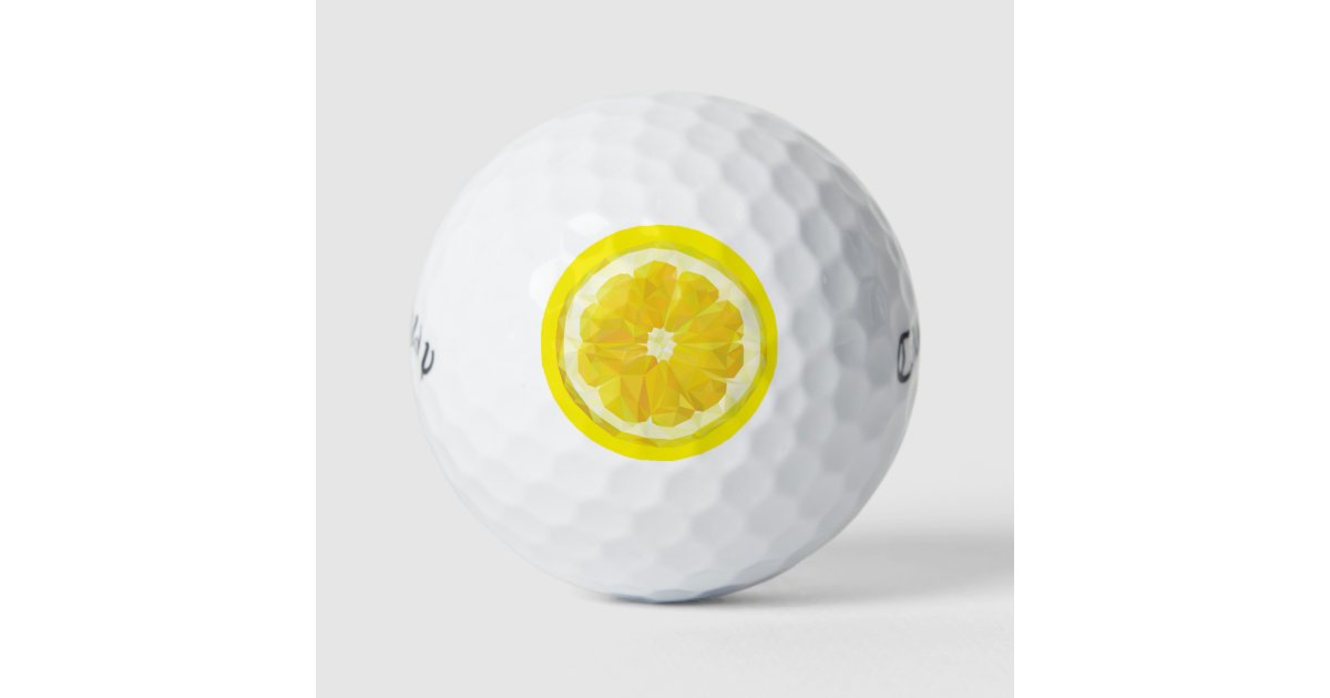Lemon Slice Geometric Design Fruit Golf Balls | Zazzle