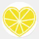 Lemon Slice Heart Classic Round Sticker | Zazzle