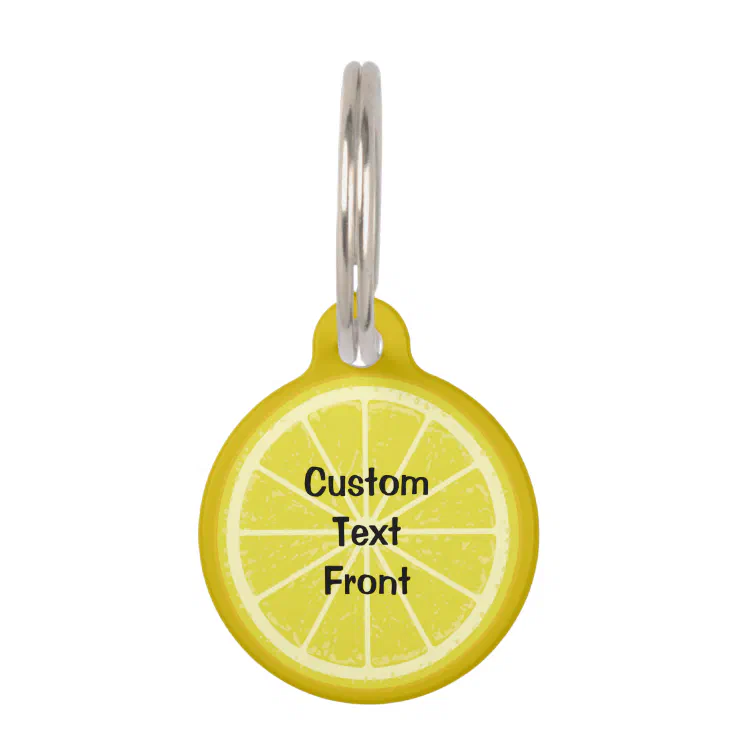 Lemon Slice Pet ID Tag | Zazzle