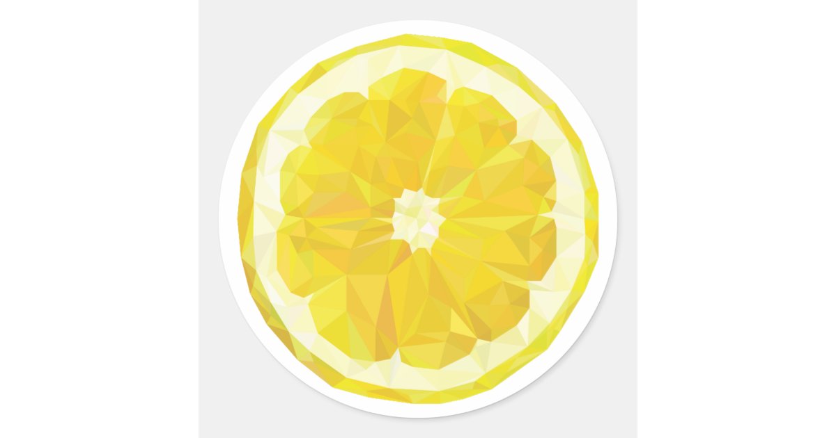 Lemon Slice Yellow Round sticker. Classic Round Sticker | Zazzle