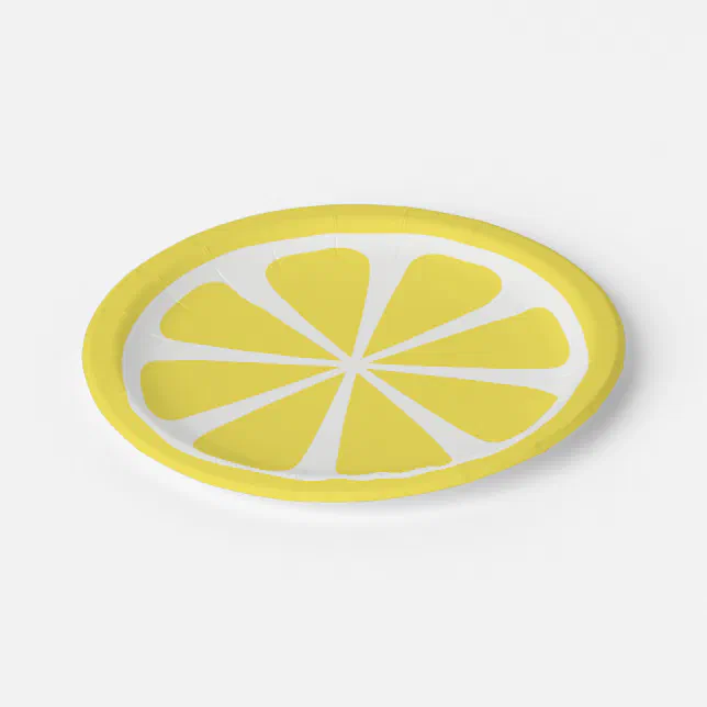 Lemon Slice Yellow Summer Party Paper Plate | Zazzle