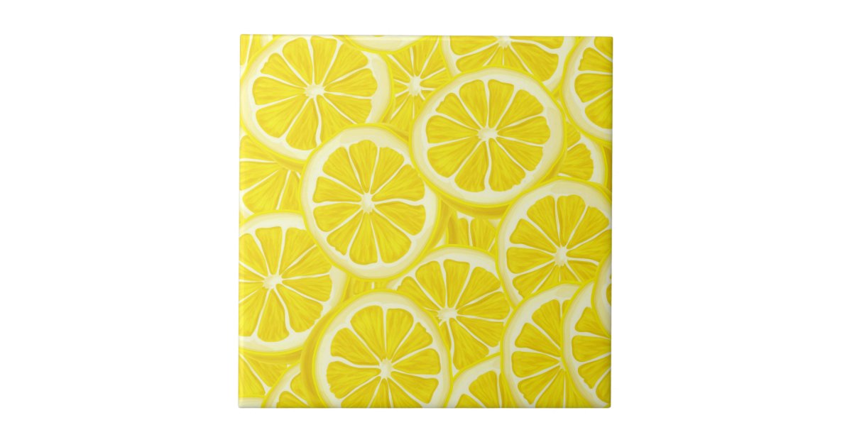 Lemon Slices Design Ceramic Tile | Zazzle