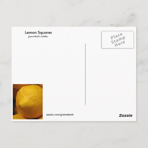 Lemon Squares Recipe Postcard | Zazzle