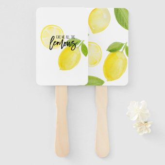 LEMON Summer Fun Hand Fan | Zazzle