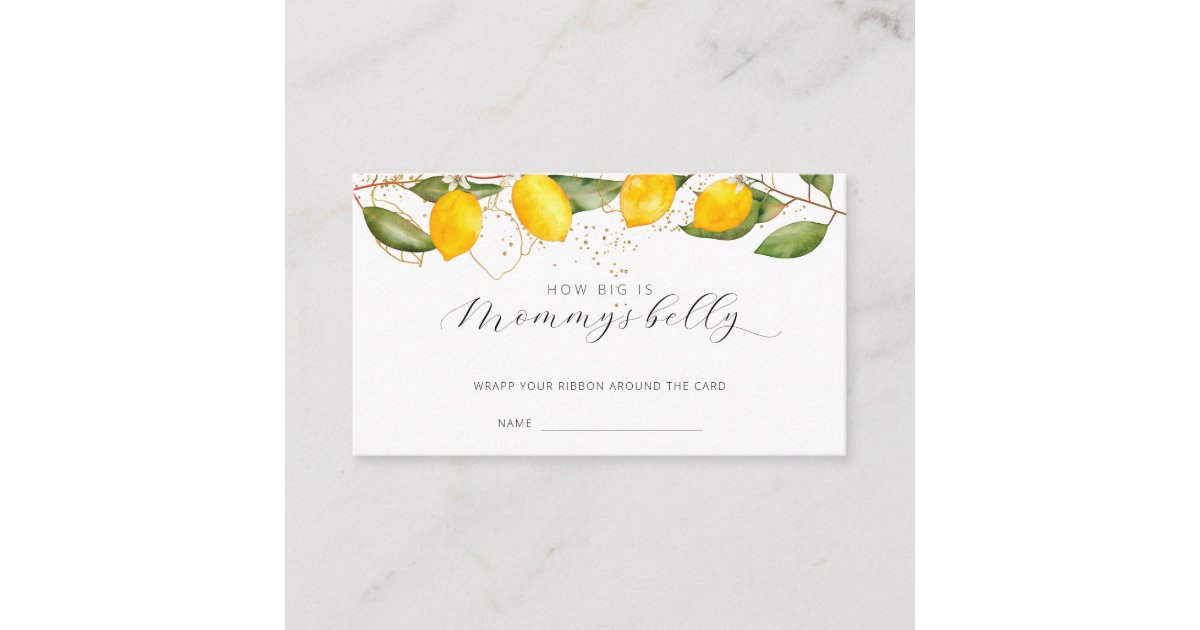 Lemon Summer How Big Is Mommy’s Belly Ticket Enclosure Card | Zazzle