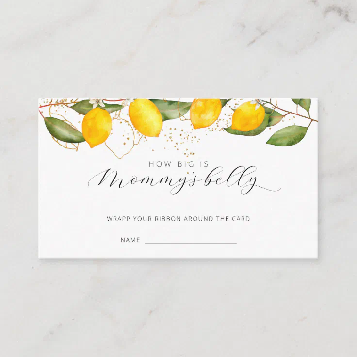 Lemon Summer How Big Is Mommy’s Belly Ticket Enclosure Card | Zazzle