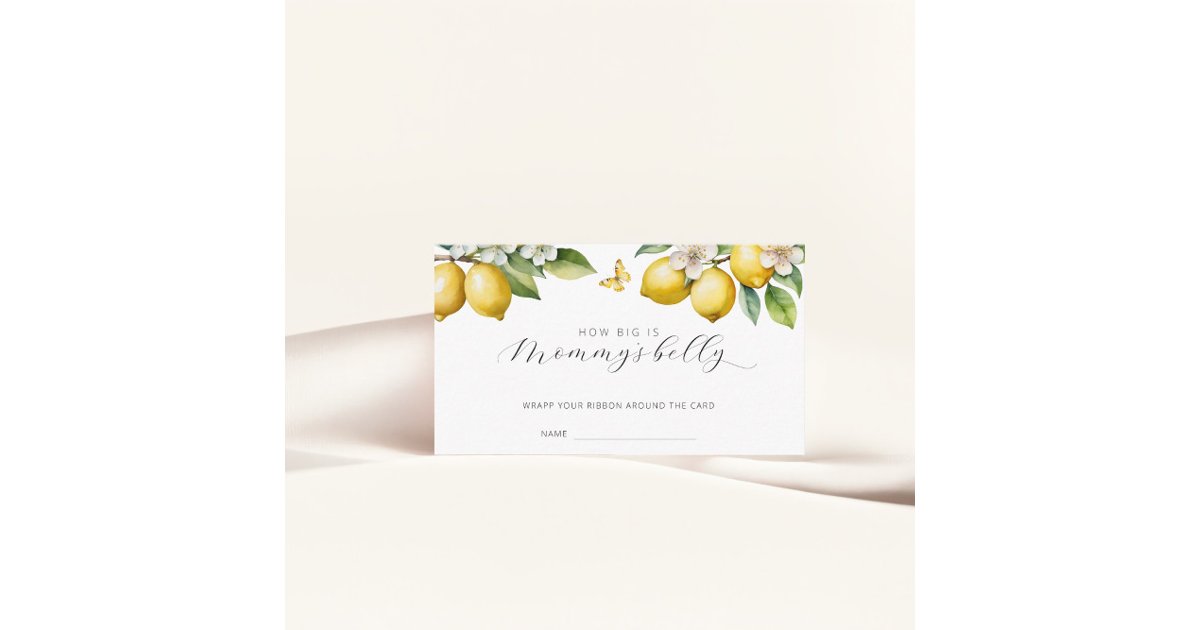 Lemon Summer How Big Is Mommy’s Belly Ticket Enclosure Card | Zazzle