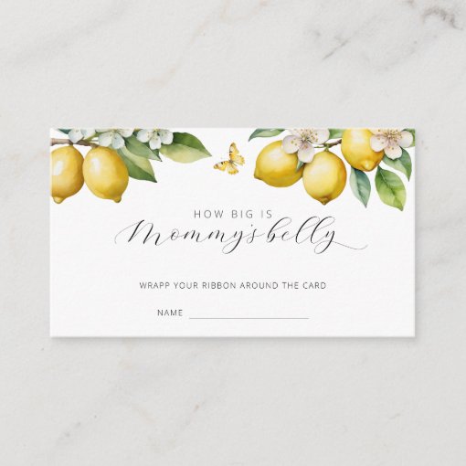 Lemon Summer How Big Is Mommy’s Belly Ticket Enclosure Card | Zazzle