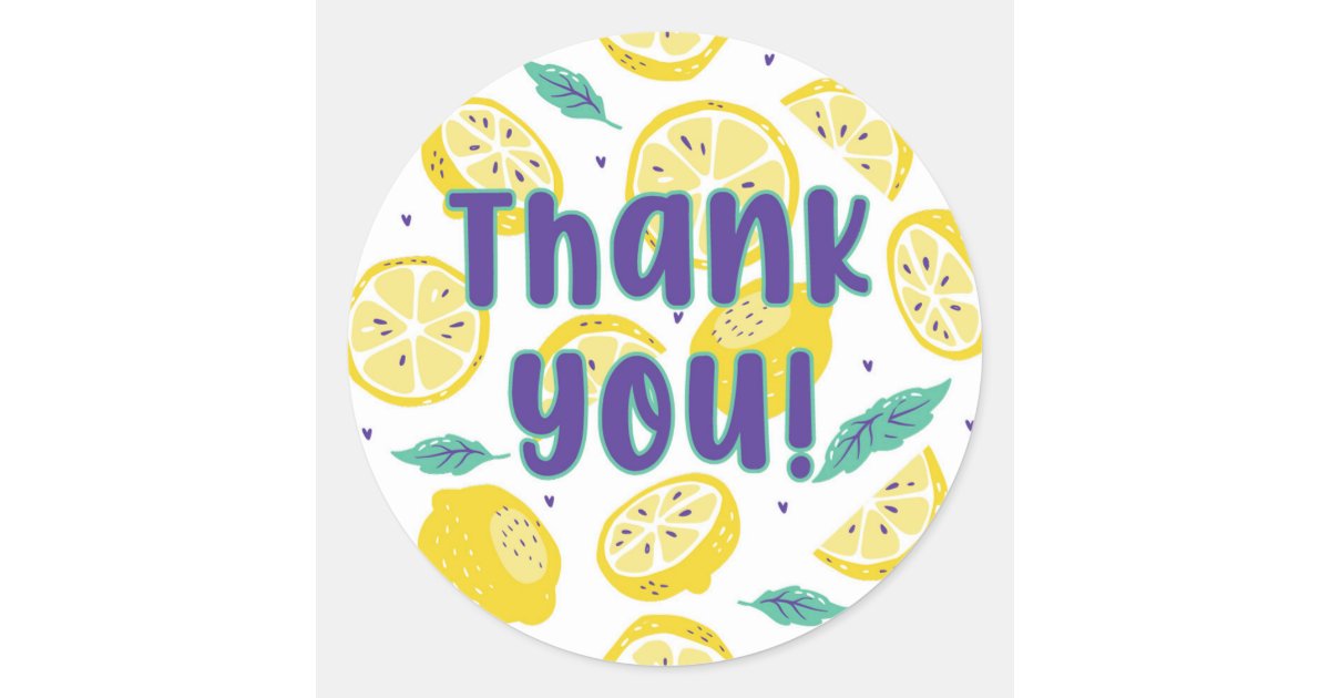 Lemon thank you sticker | Zazzle