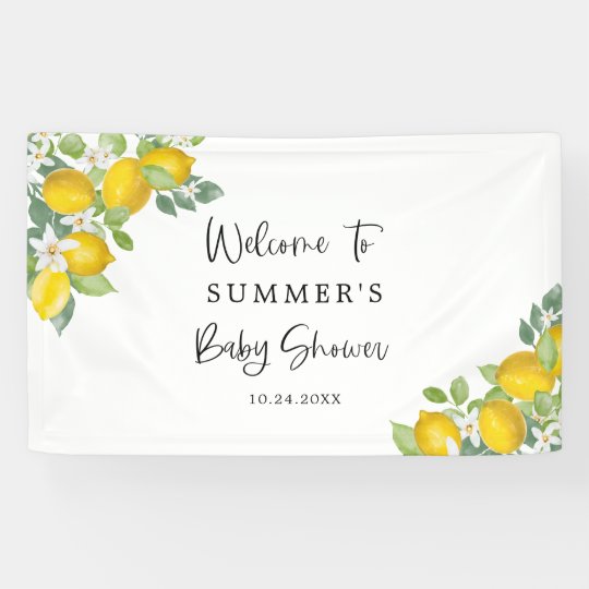 Lemon Theme Citrus Baby Shower Party Banner | Zazzle.com