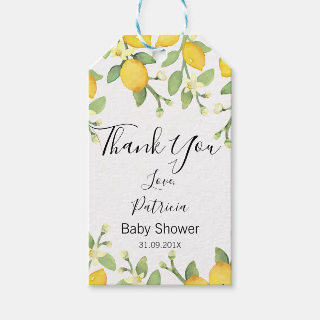 Lemon Themed Baby Shower Favor tag | Zazzle