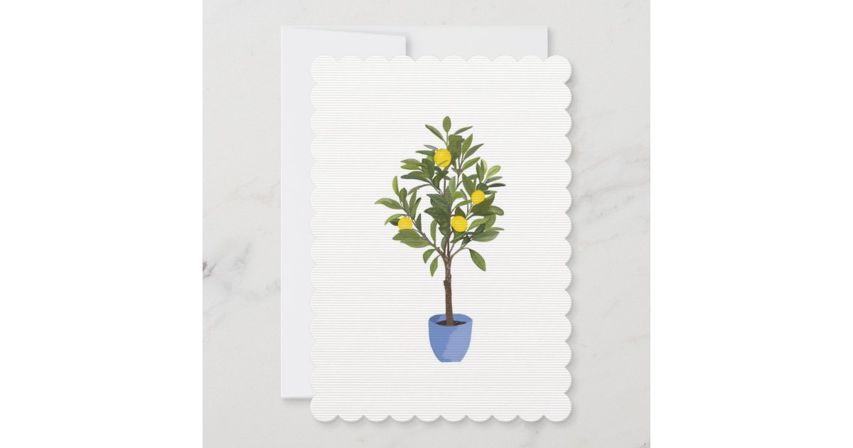 Lemon Tree Flat Greeting Card | Zazzle