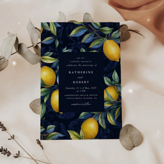 Lemon Tree Italy Inspired Destination Wedding Invitation | Zazzle