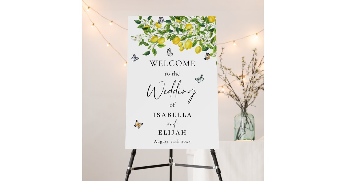 Lemon Wedding Welcome Sign | Zazzle