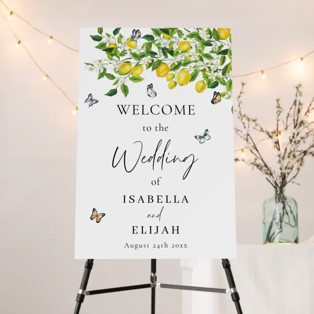 Lemon Wedding Welcome Sign | Zazzle