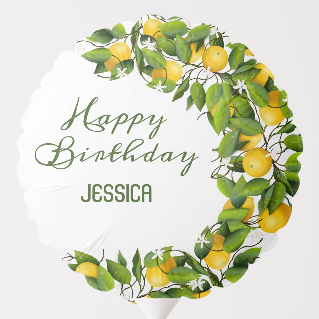 Lemon Wreath | Birthday Balloon | Zazzle