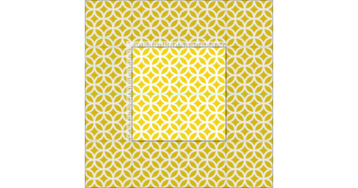 Lemon Yellow Geometric Pattern Fabric | Zazzle