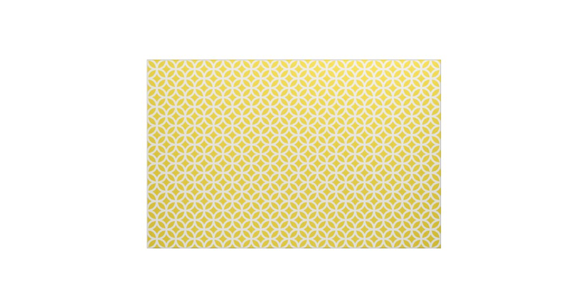 Lemon Yellow Geometric Pattern Fabric | Zazzle
