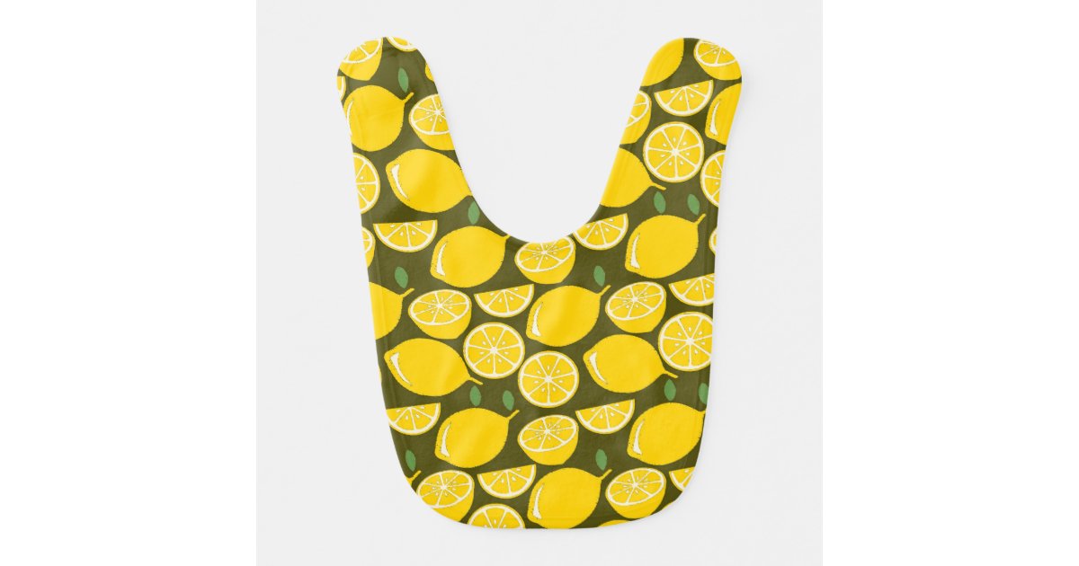 Lemon Yellow Modern Fun Cute Baby Bib | Zazzle