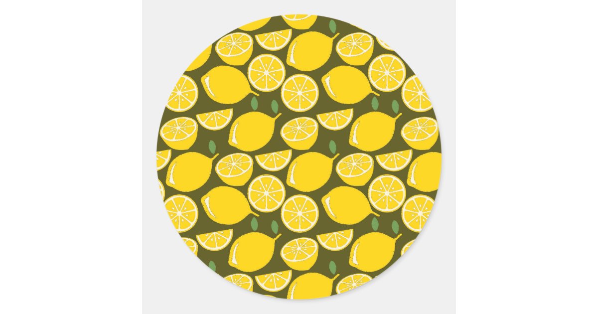 Lemon Yellow Modern Fun Cute Classic Round Sticker | Zazzle