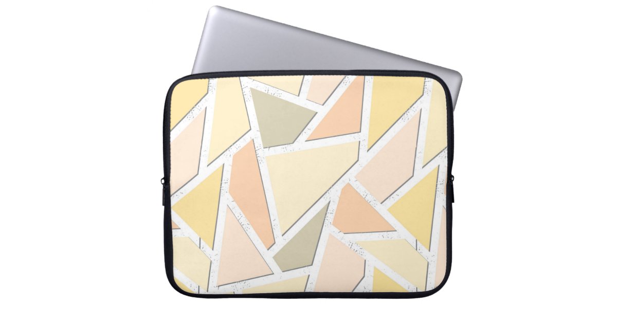 Lemon yellow mosaic pattern laptop sleeve | Zazzle