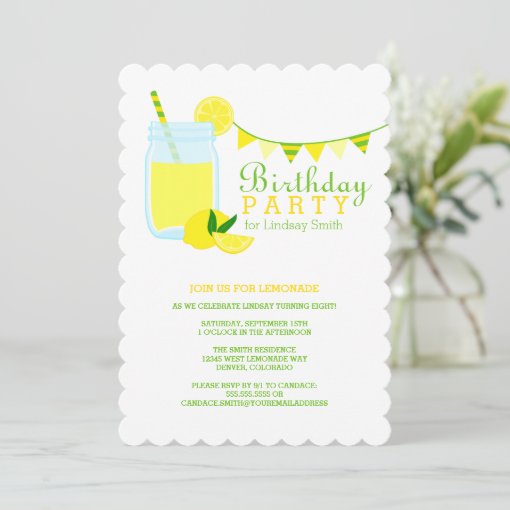 Lemonade Birthday Party Invitation | Zazzle