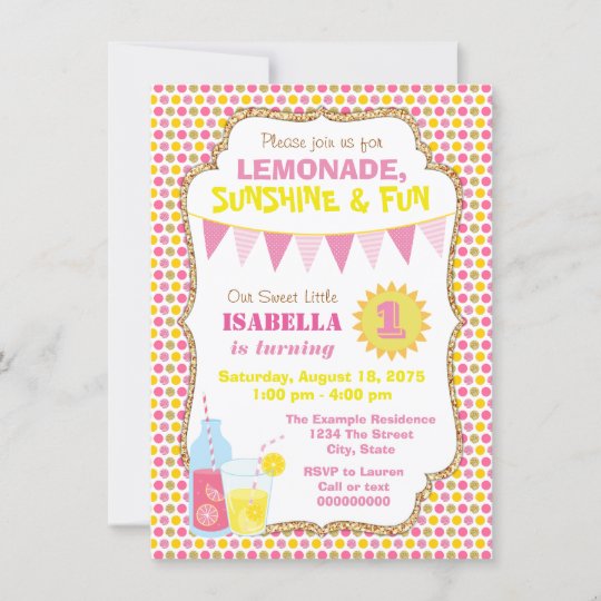 Lemonade Birthday Party Invitations | Zazzle.com