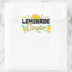 Lemonade Crew Juice Stand Owners Lemon Lovers Square Sticker | Zazzle