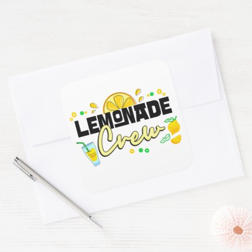Lemonade Crew Juice Stand Owners Lemon Lovers Square Sticker | Zazzle