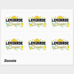 Lemonade Crew Juice Stand Owners Lemon Lovers Square Sticker | Zazzle