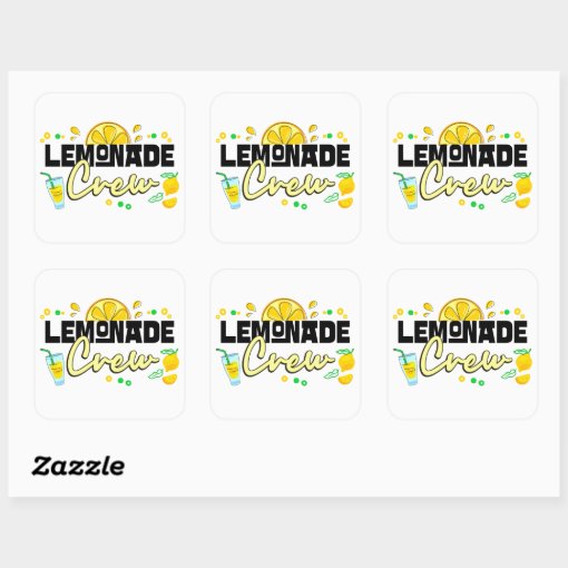 Lemonade Crew Juice Stand Owners Lemon Lovers Square Sticker | Zazzle