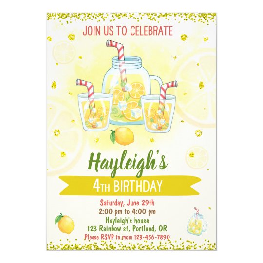 Lemonade invitation Citrus birthday Lemon party | Zazzle.com