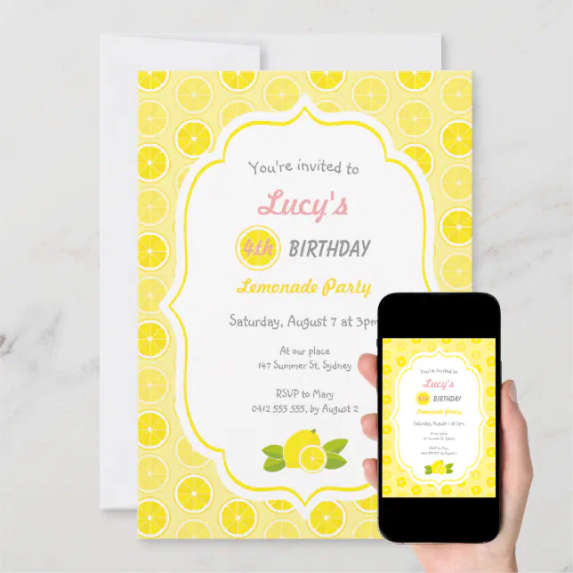 Lemonade Party Invitation | Zazzle