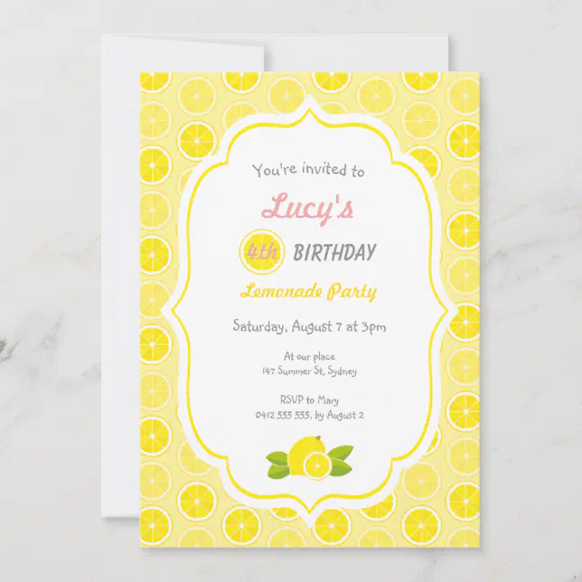 Lemonade Party Invitation | Zazzle
