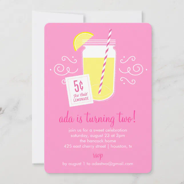 Lemonade Stand Birthday Party Invitation | Zazzle