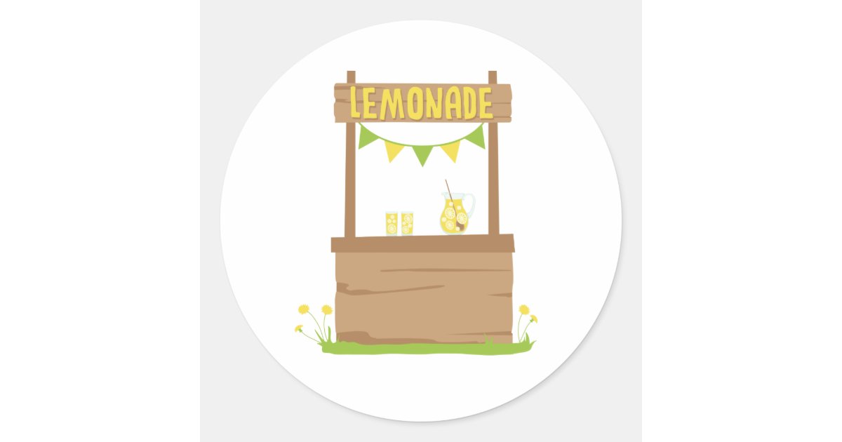 Lemonade Stand Classic Round Sticker | Zazzle