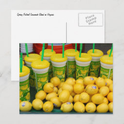 Lemonade Stand Cups and Lemons Festival Photograph Postcard | Zazzle