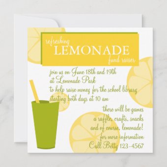 Lemonade Stand Invitation | Zazzle