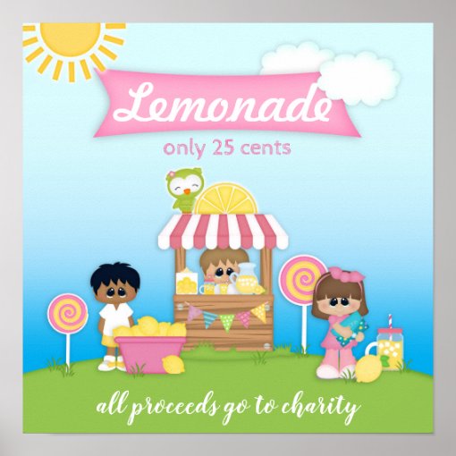 Lemonade Stand Poster for Kids or Charity | Zazzle