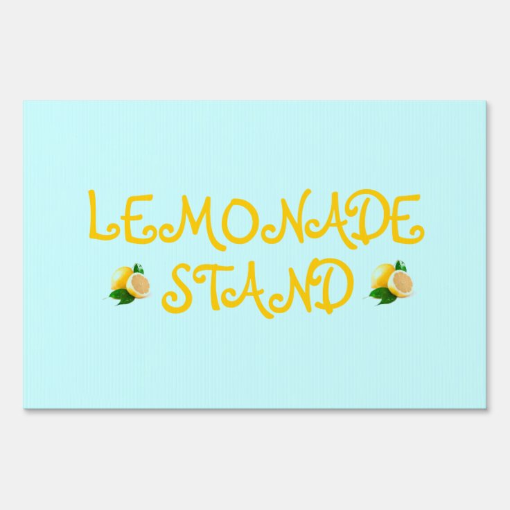 Lemonade Stand Sign | Zazzle