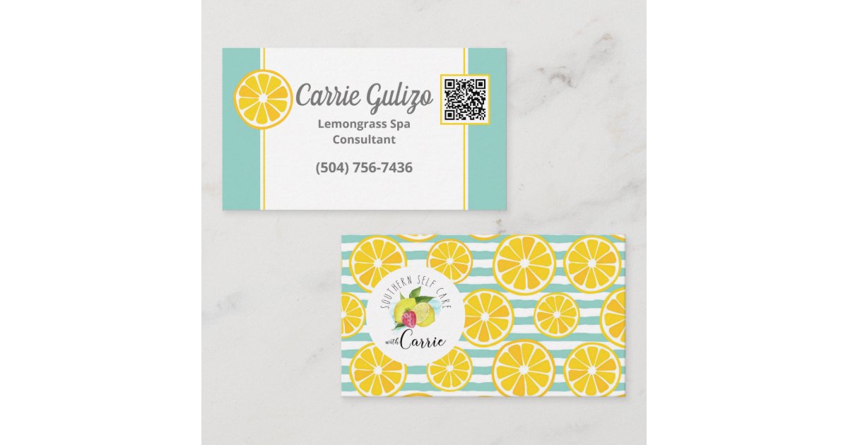 Lemongrass Spa Business Card Zazzle