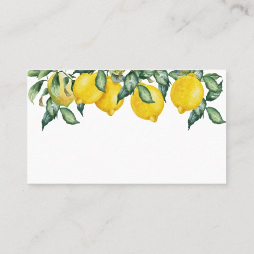 Lemons blank place card | Zazzle