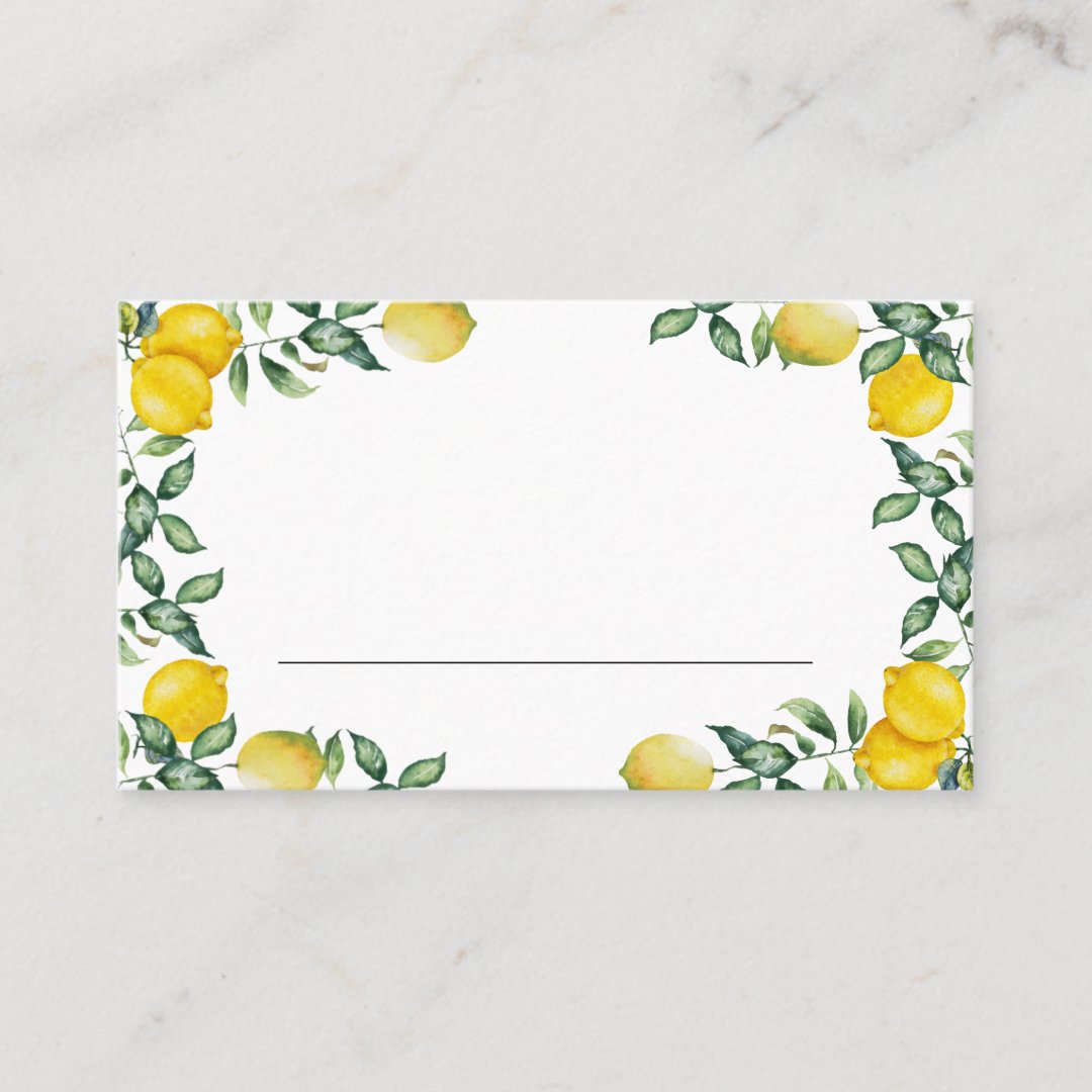 Lemons blank place card | Zazzle