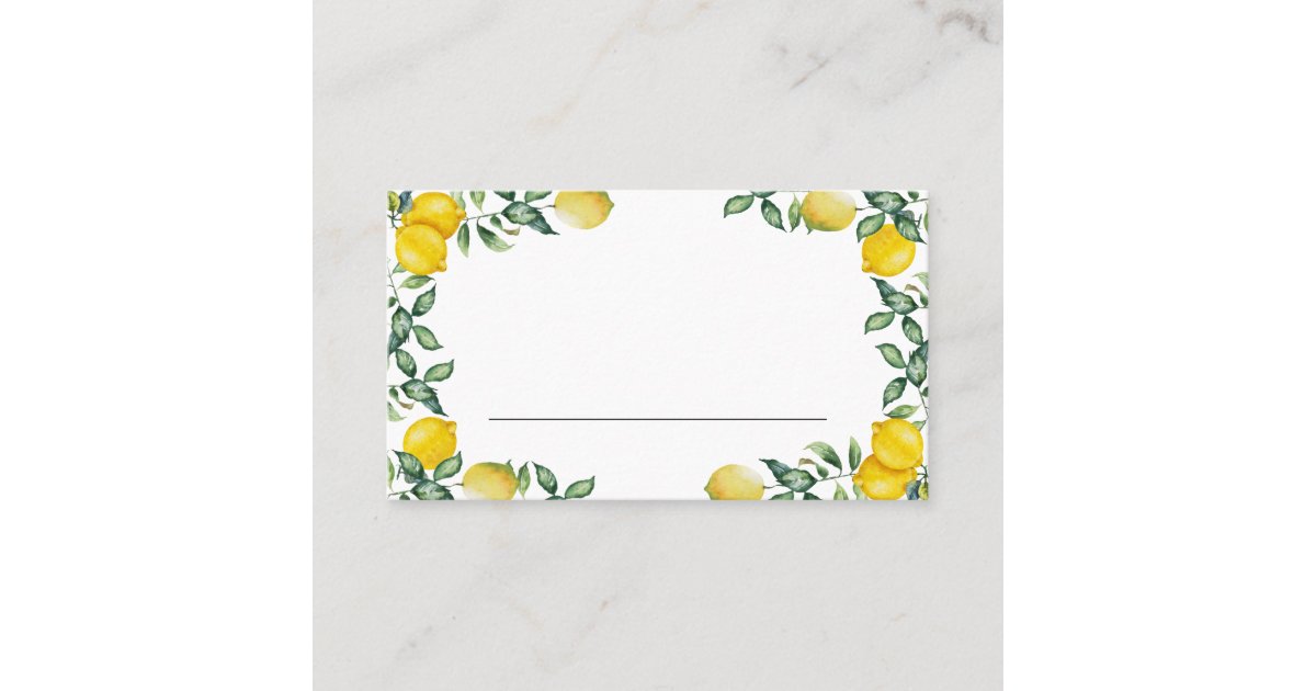 Lemons blank place card | Zazzle