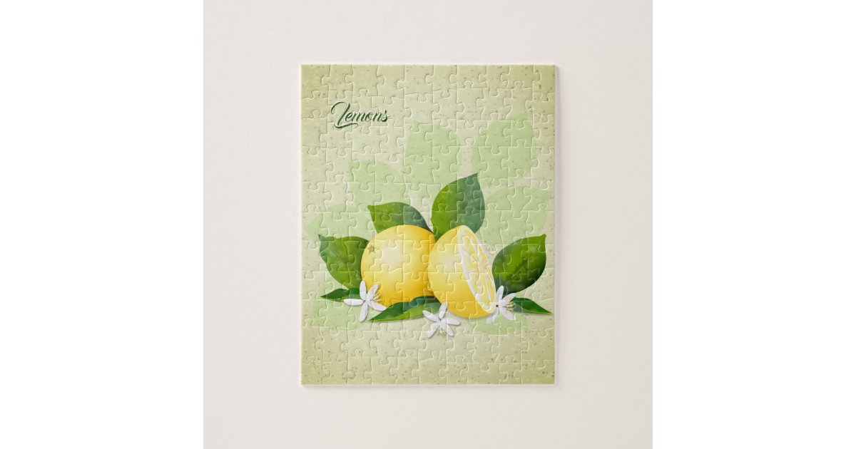 Lemons Citrus Fruit Botanical Jigsaw Puzzle | Zazzle